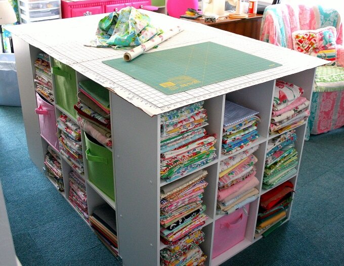 Fabulous Feature: Fabric Cutting and Storage Table